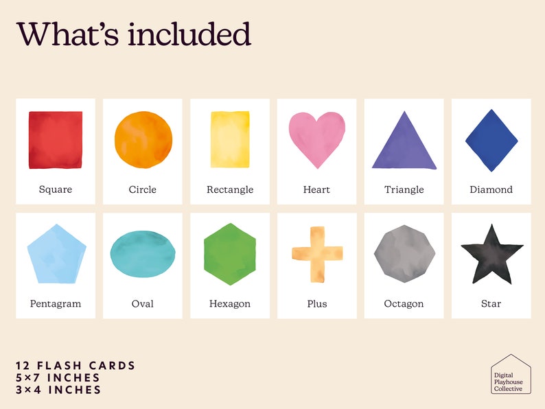 Shape Flashcards for Montessori Shape Flashcards for Preschool ...