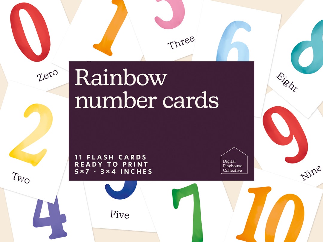 Number Flashcards for Montessori Counting 1-10 Flashcards for Preschool ...