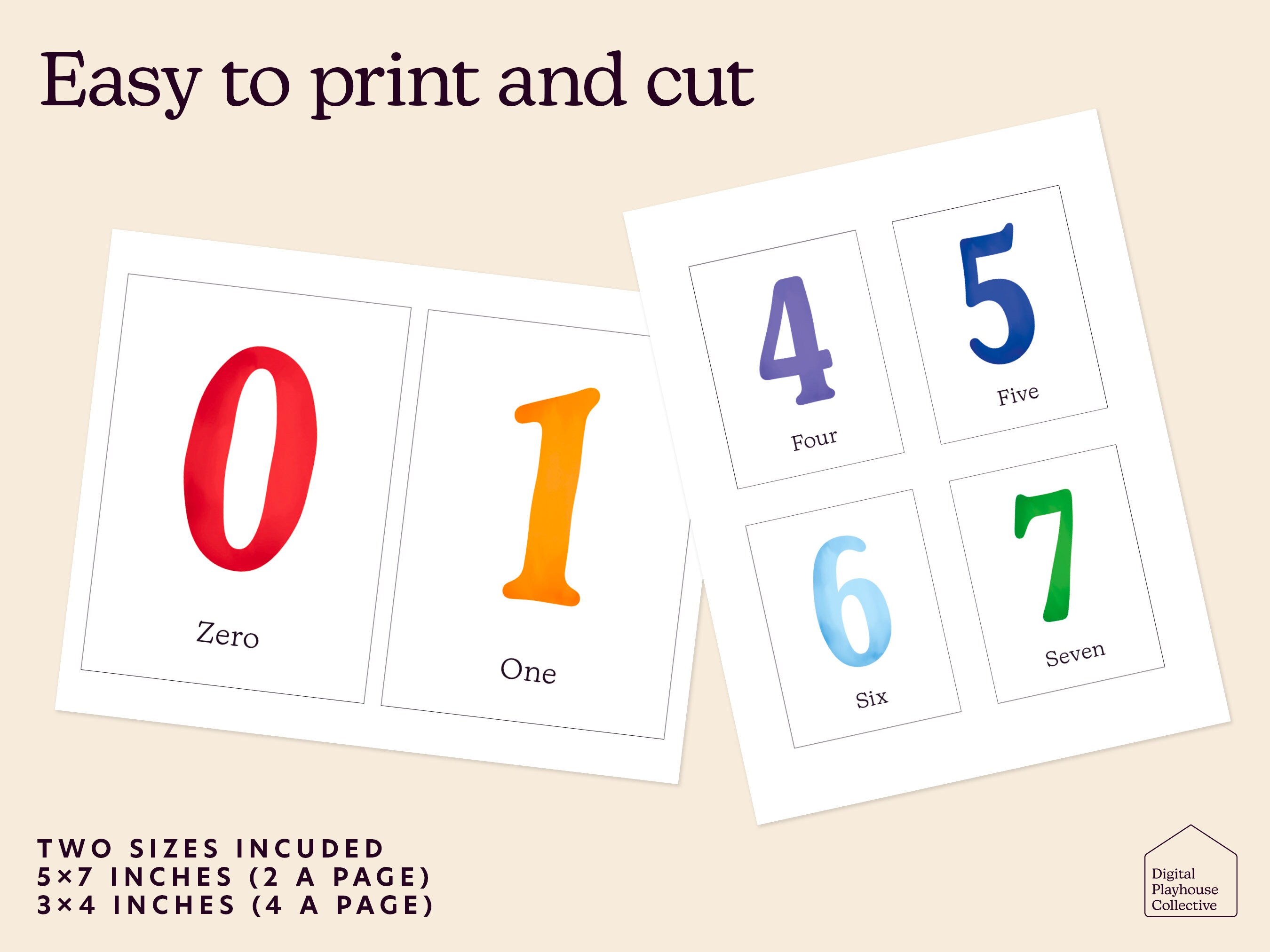 Number Flashcards for Montessori Counting 1-10 Flashcards for Preschool ...