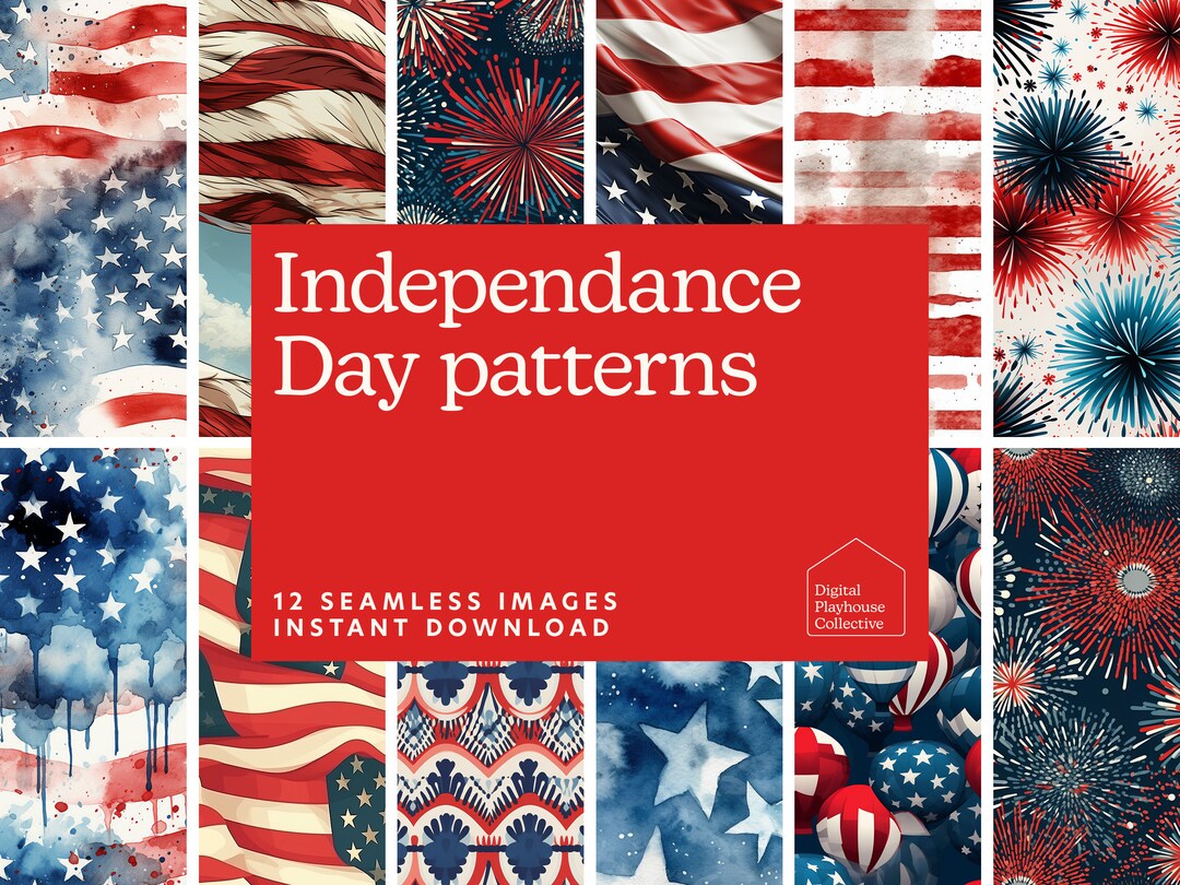 American Digital Paper USA Seamless Pattern, Printable Scrapbook Paper ...