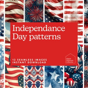 American Digital Paper USA Seamless Pattern, Printable Scrapbook Paper ...