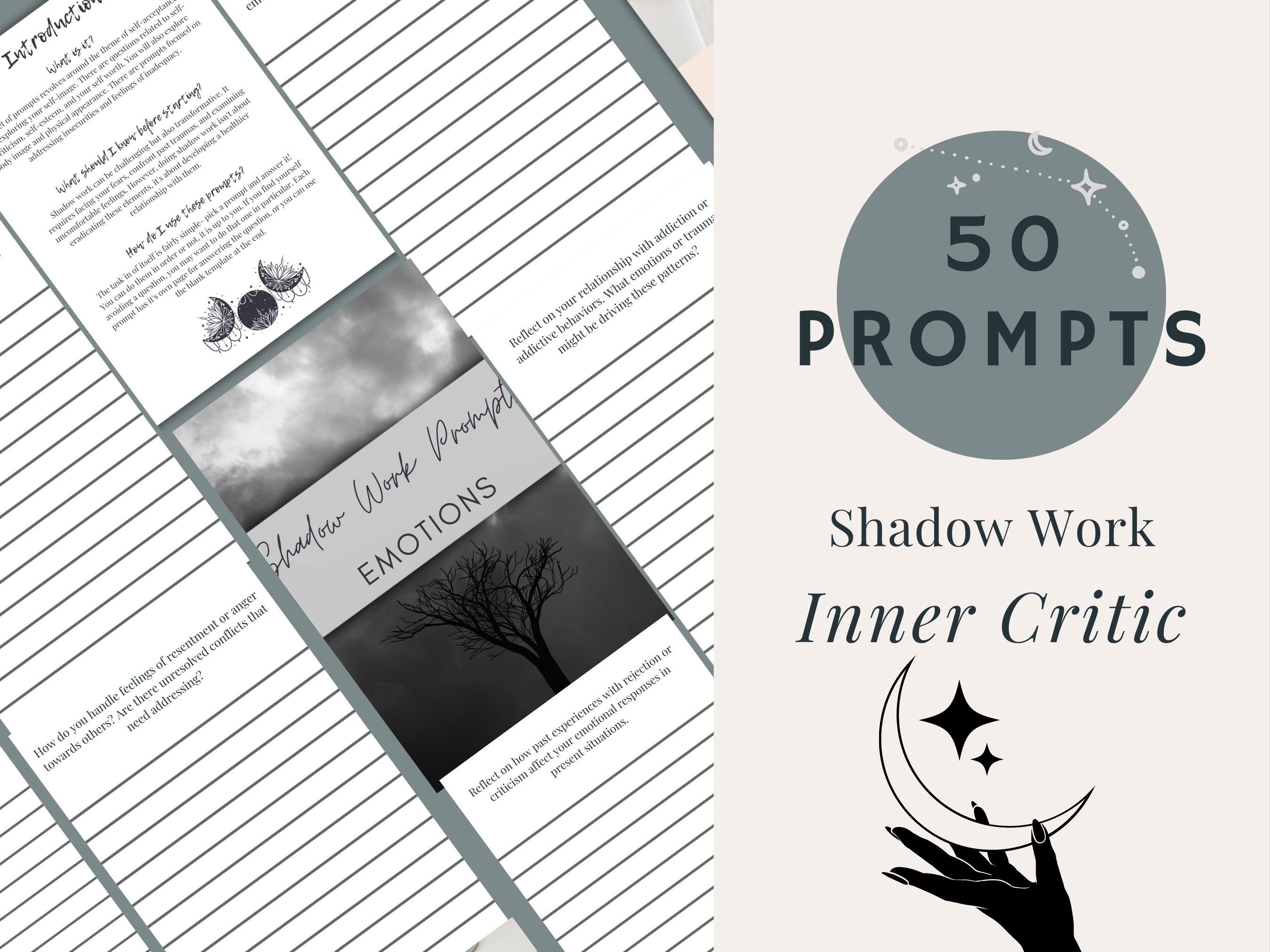 50 Shadow Work Journaling Prompts for Inner Critic & Self Compassion ...