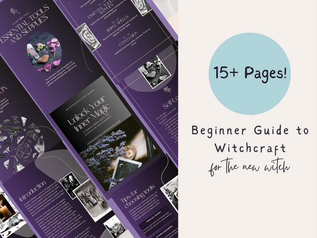 Beginner Witchcraft Guide Baby Witch Book of Shadows Grimoire Pages Beginner Witch Guide Witch ...
