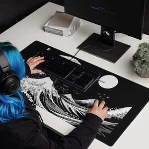 Desk Pad / Large Mouse Pad the Great Black Wave Design limited Edition ...