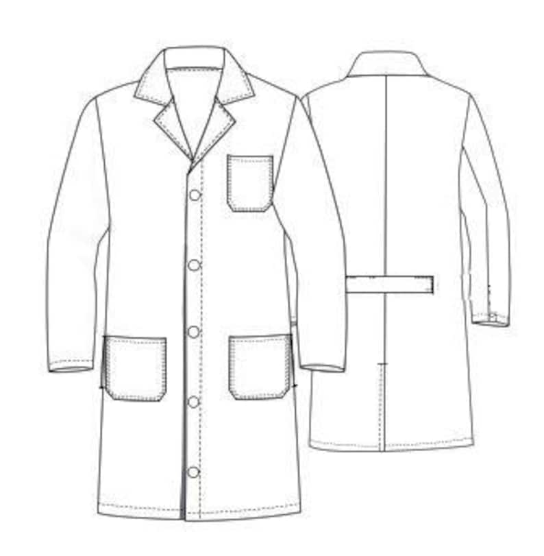 Pdf-sewing Pattern / Men's Long-sleeved White Alpaca Medical Lab Coat ...