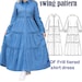 Frill Tiered Shirt Dress Digital PDF Sewing Pattern /maxi Long Sleeve ...