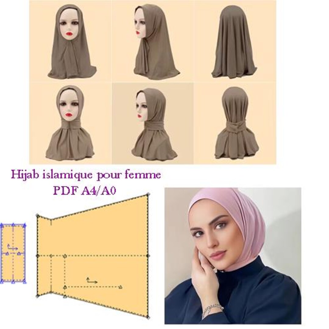 Hijab Islamic Sewing Pattern – PDF A4 – Easy Modest Scarf Tutorial – Instant Download - Etsy
