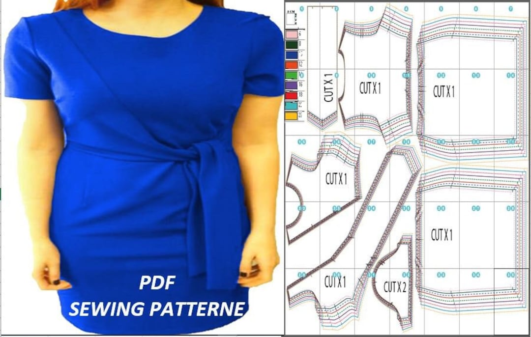 PDF Side Tie Dress Sewing Pattern | Digital PDF Sewing Pattern ...