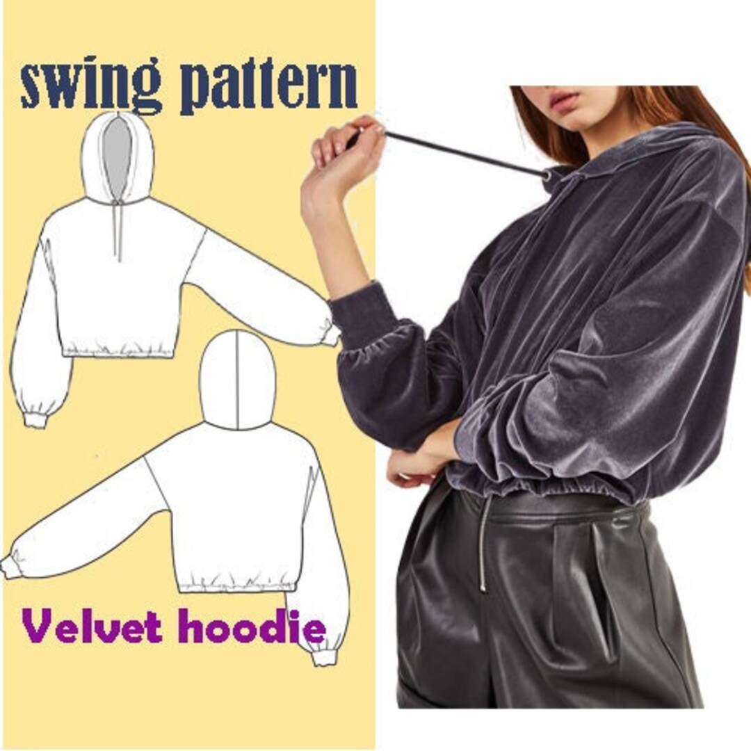 Velvet Hoodie Pattern| Oversized Hoodie Sewing Pattern|4 Sizes|women's ...