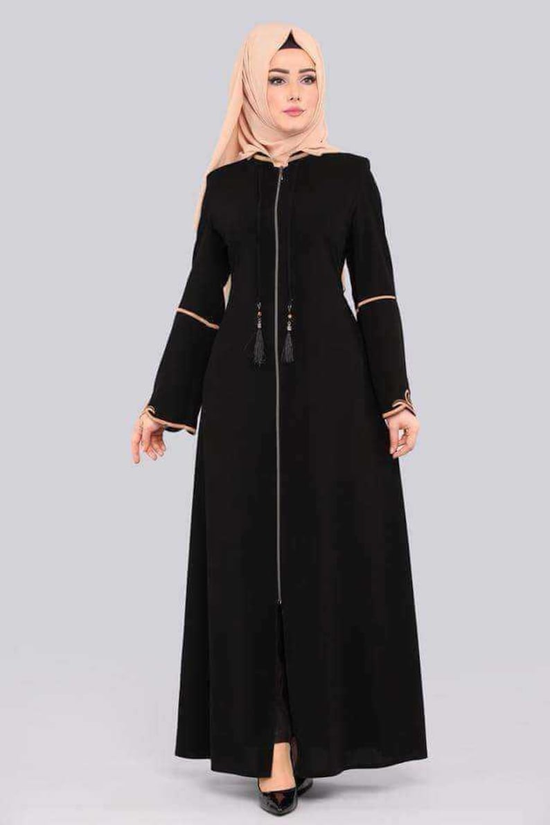 Digital Abaya Sewing Pattern PDF Elegant Zipper Front Abaya With ...