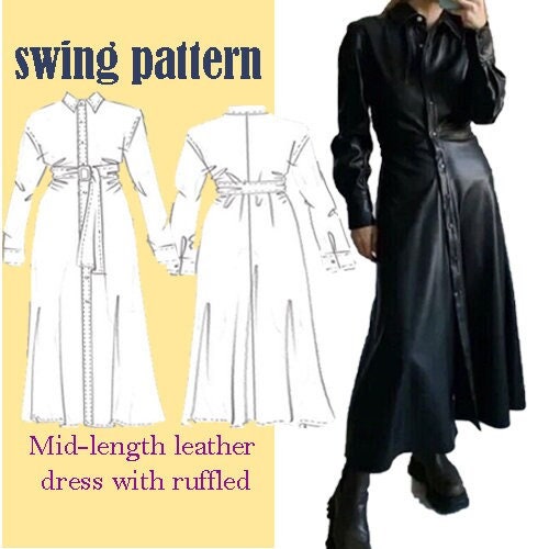 Shirt Collar Dress Sewing Pattern, Everyday Dress, PDF Sewing Patterns ...