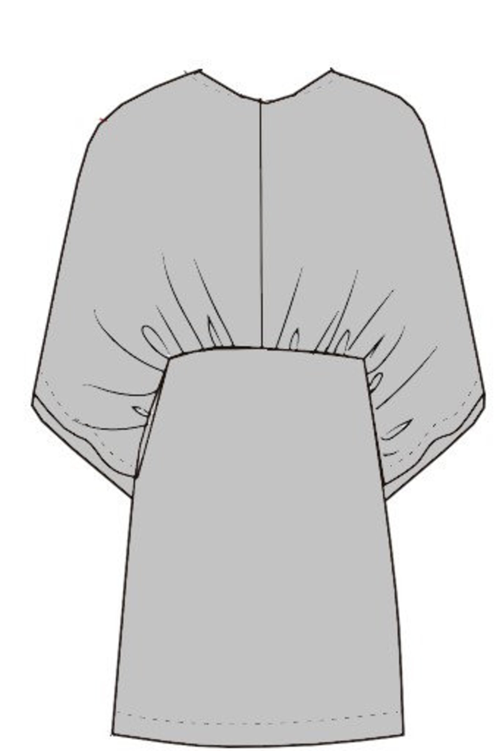 PDF Digital Sewing Pattern for Bat Sleeve Dress // Size S-M-L ...