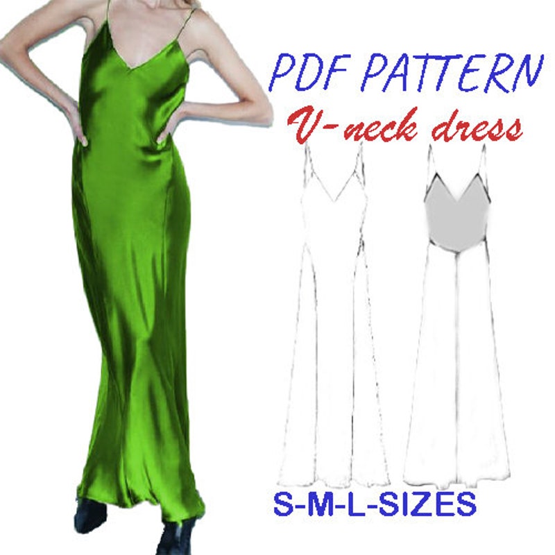 V Neck Dress Pattern - Etsy