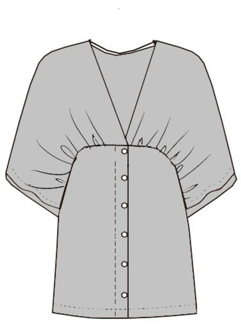 PDF Digital Sewing Pattern for Bat Sleeve Dress // Size S-M-L ...