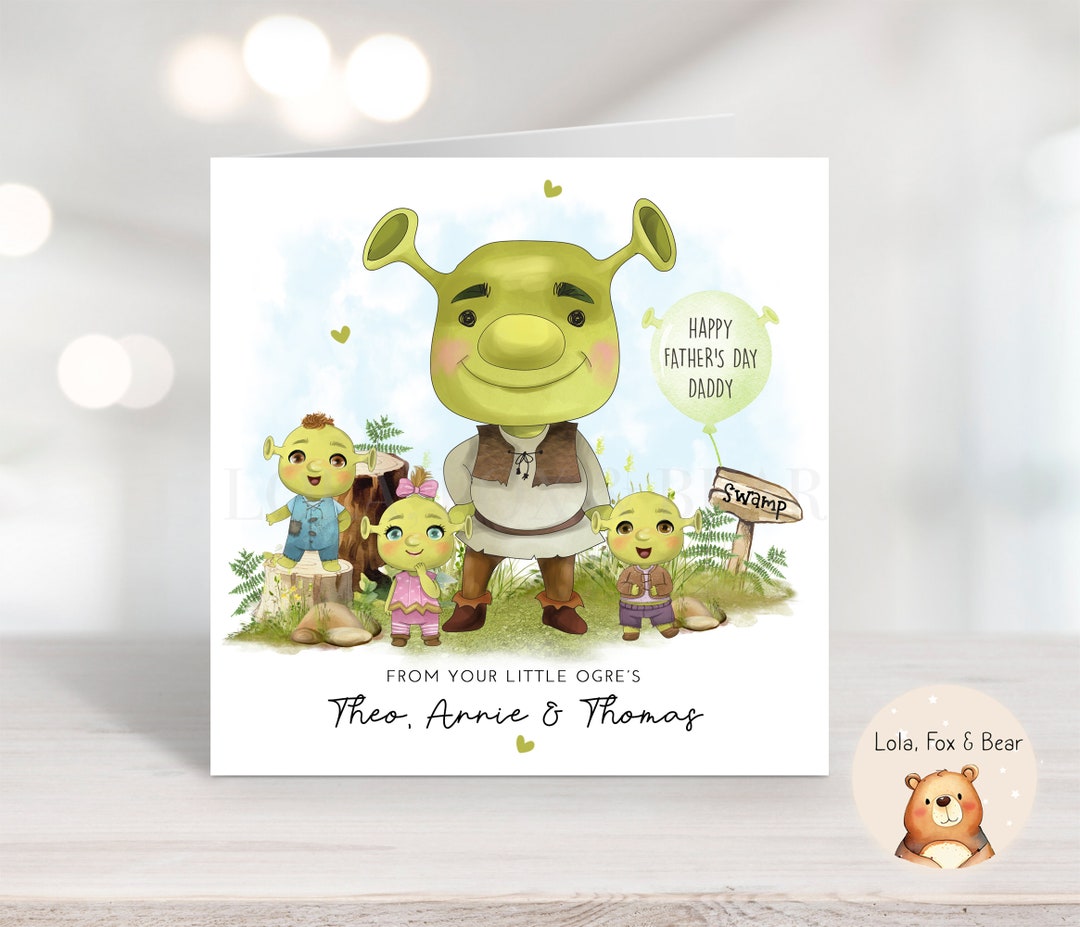 Shrek Father's Day Card - Personalised - Daddy, Dad, Best Daddy, 1st ...