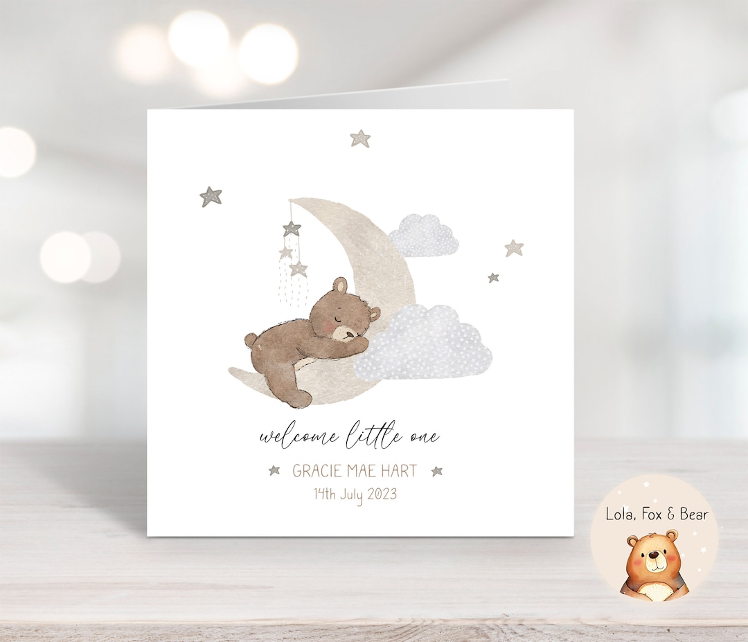 Little Bear New Baby Card Pregnancy, Expecting, Welcome Little One, New ...