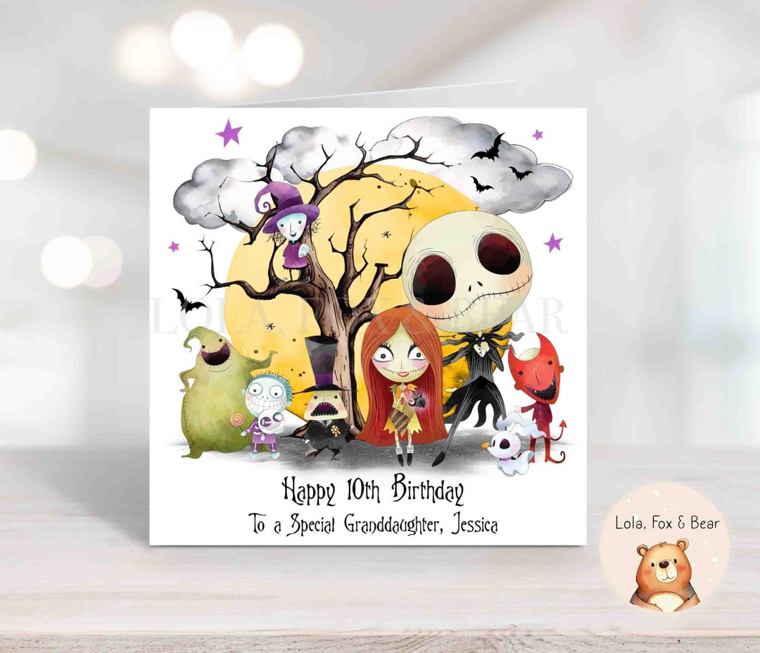 Nightmare Before Christmas Birthday Card - Personalised Grandson ...