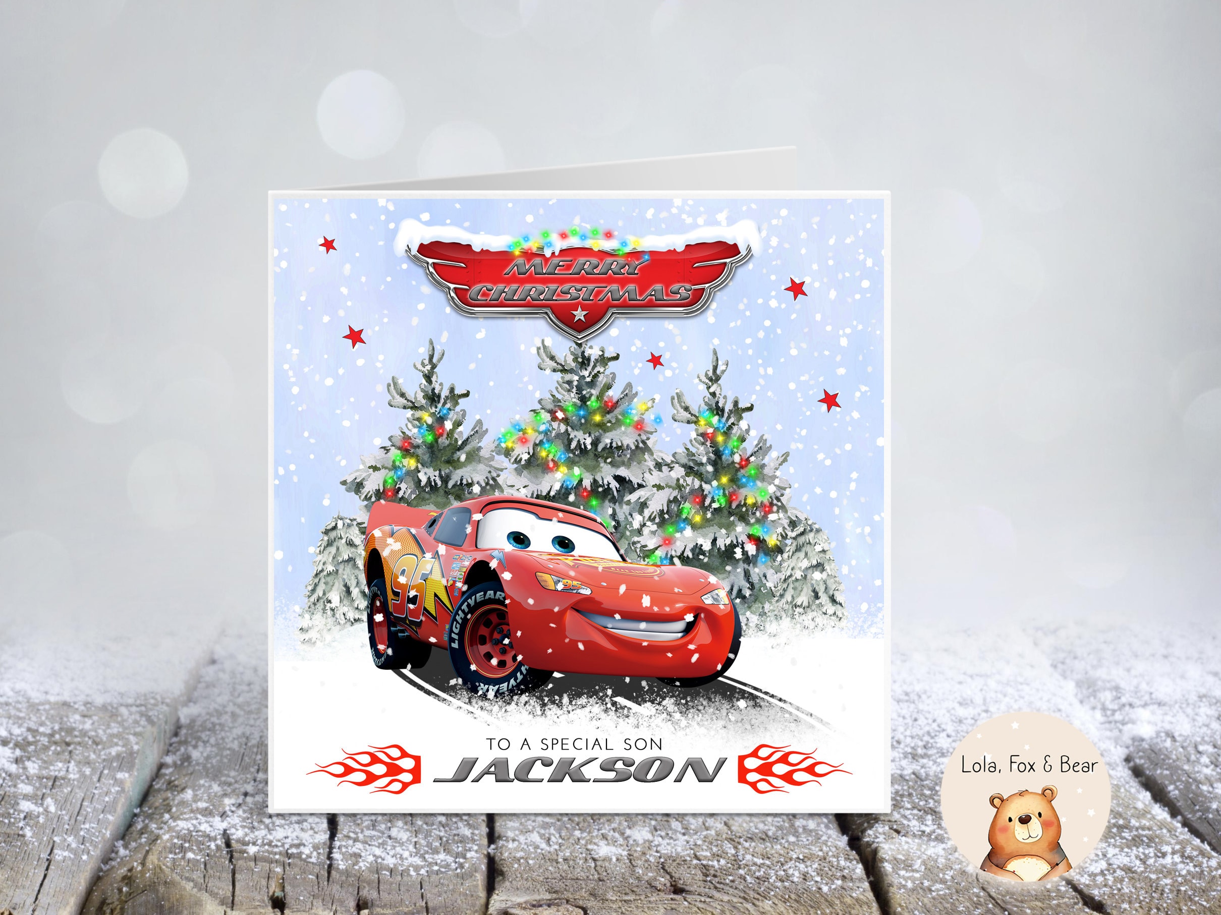Cars Christmas Card - Personalised - Son Grandson Daughter ...