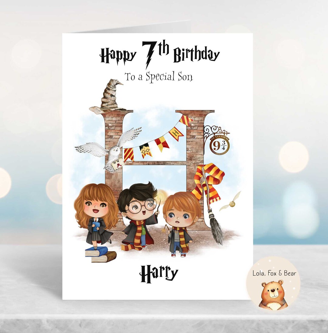 Wizard Initial Birthday Card - Son Grandson Nephew Daughter ...