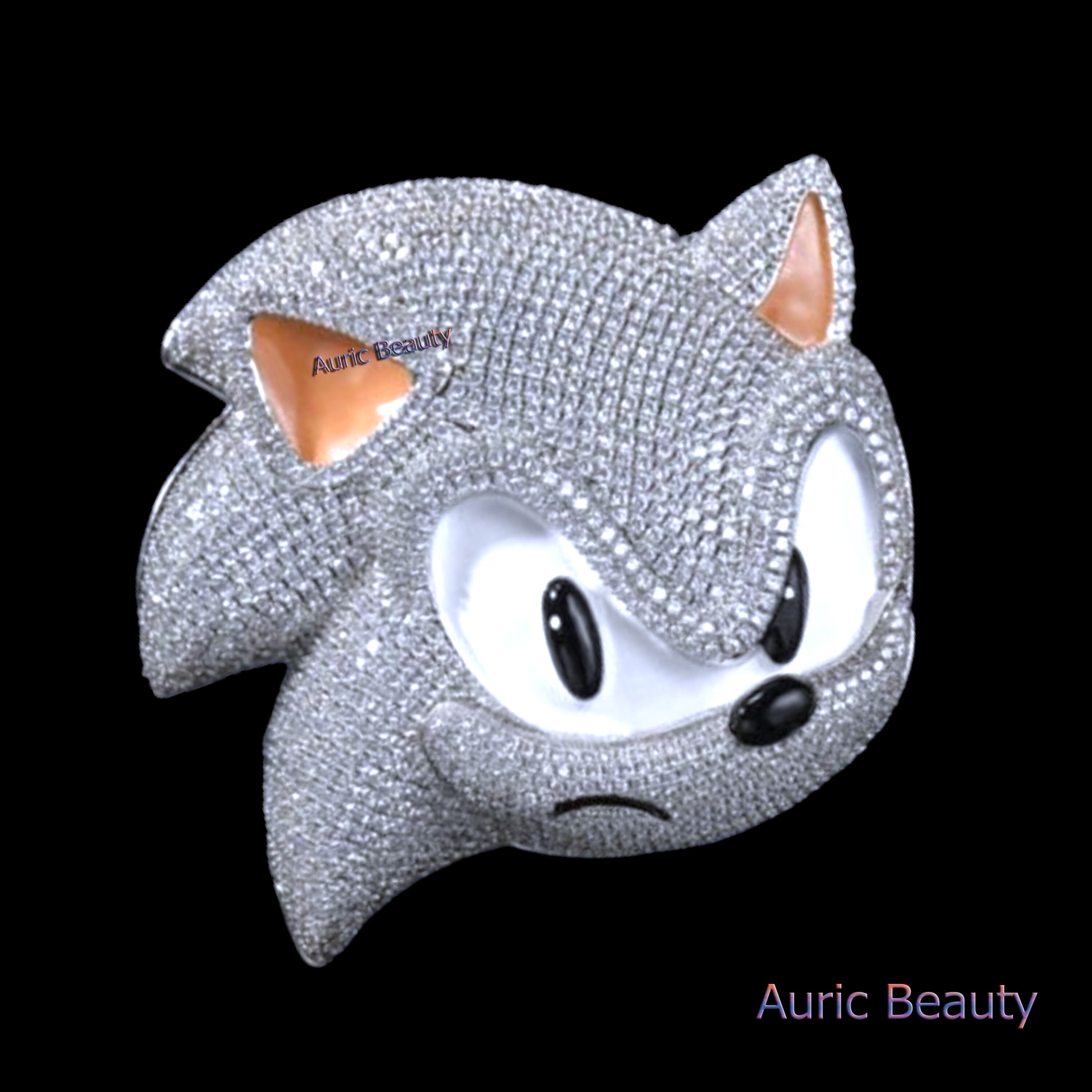 3D Toon Face Character Pendant, Hip Hop Funky Head Jewelry, 14k White ...