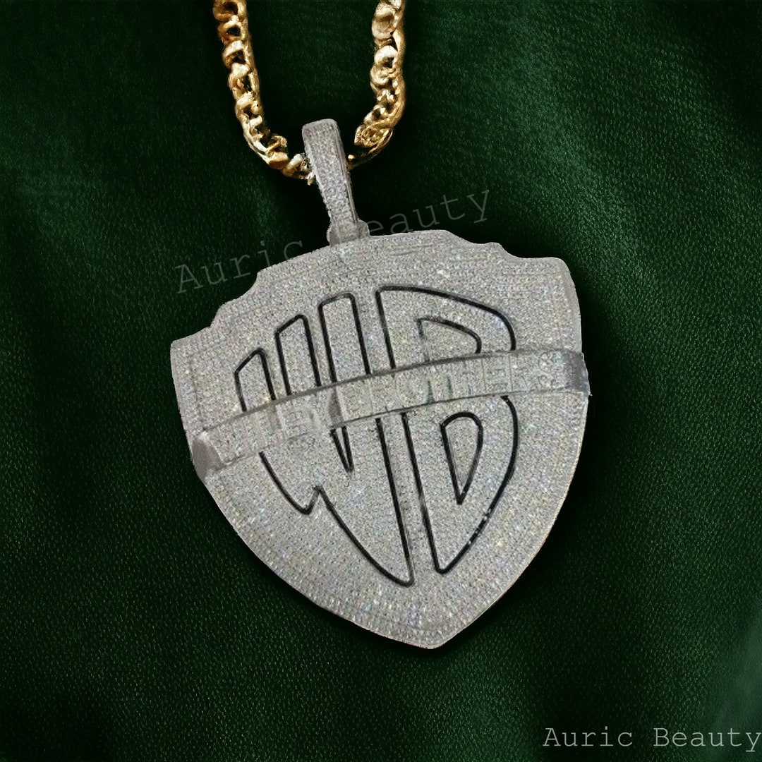 Fully Iced Out Logo Pendant, Personalised Name Pendant, Real VVS ...