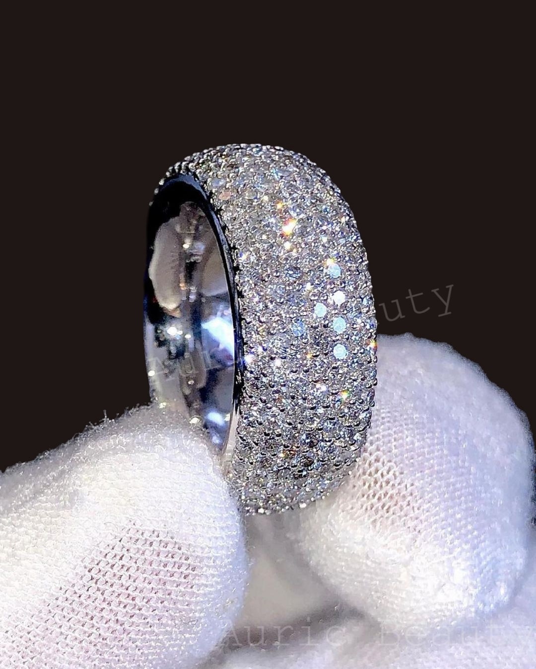 Real VVS Moissanite Men's Band Ring, Iced Out Band, Hip Hop Band, Party ...