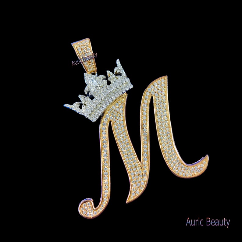 Personalise Any Initial Letter of Your Choice, M Letter Crown Pendant ...