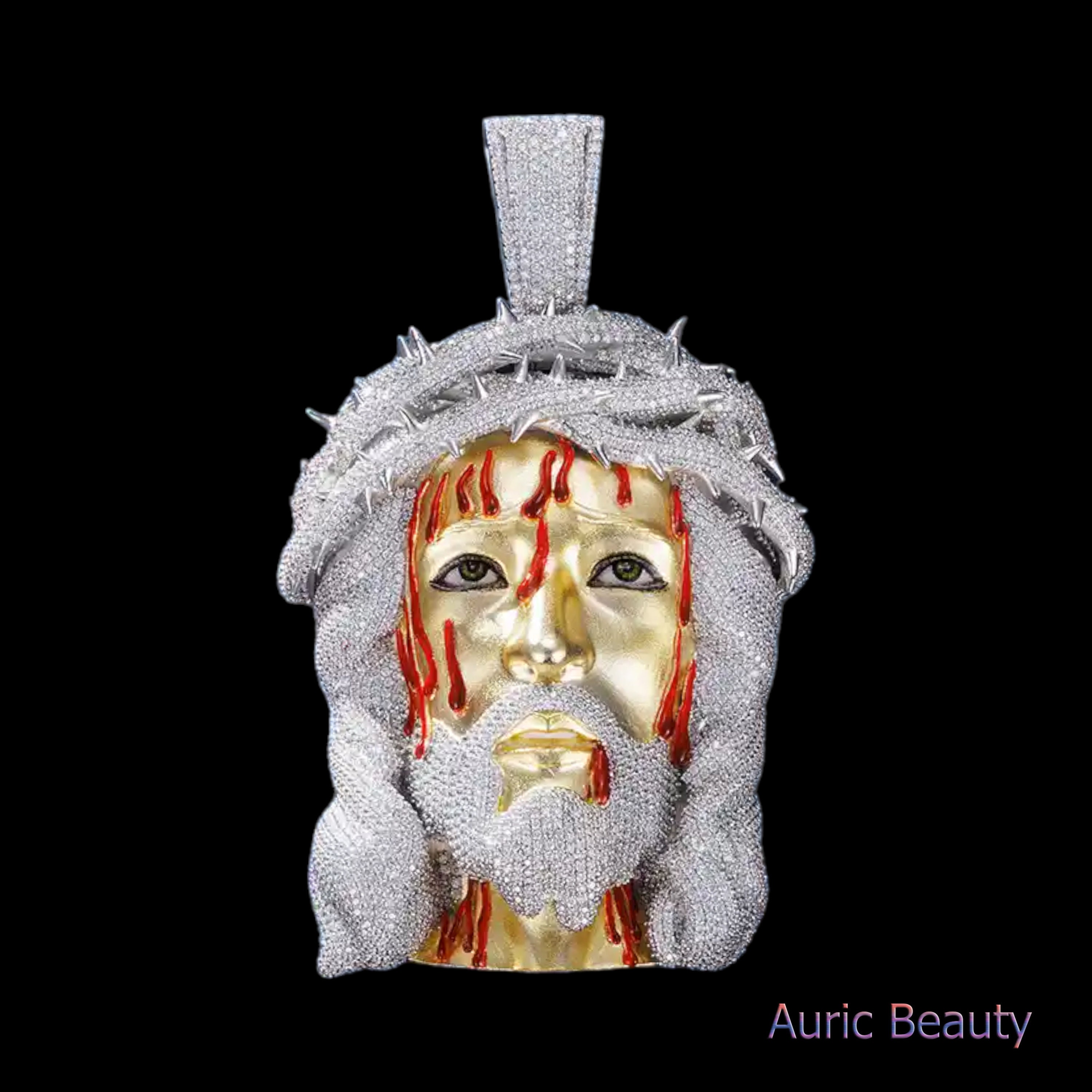 Blood Dripping Jesus Face Pendant, 3D Jesus Diamond Pendant, Religious ...