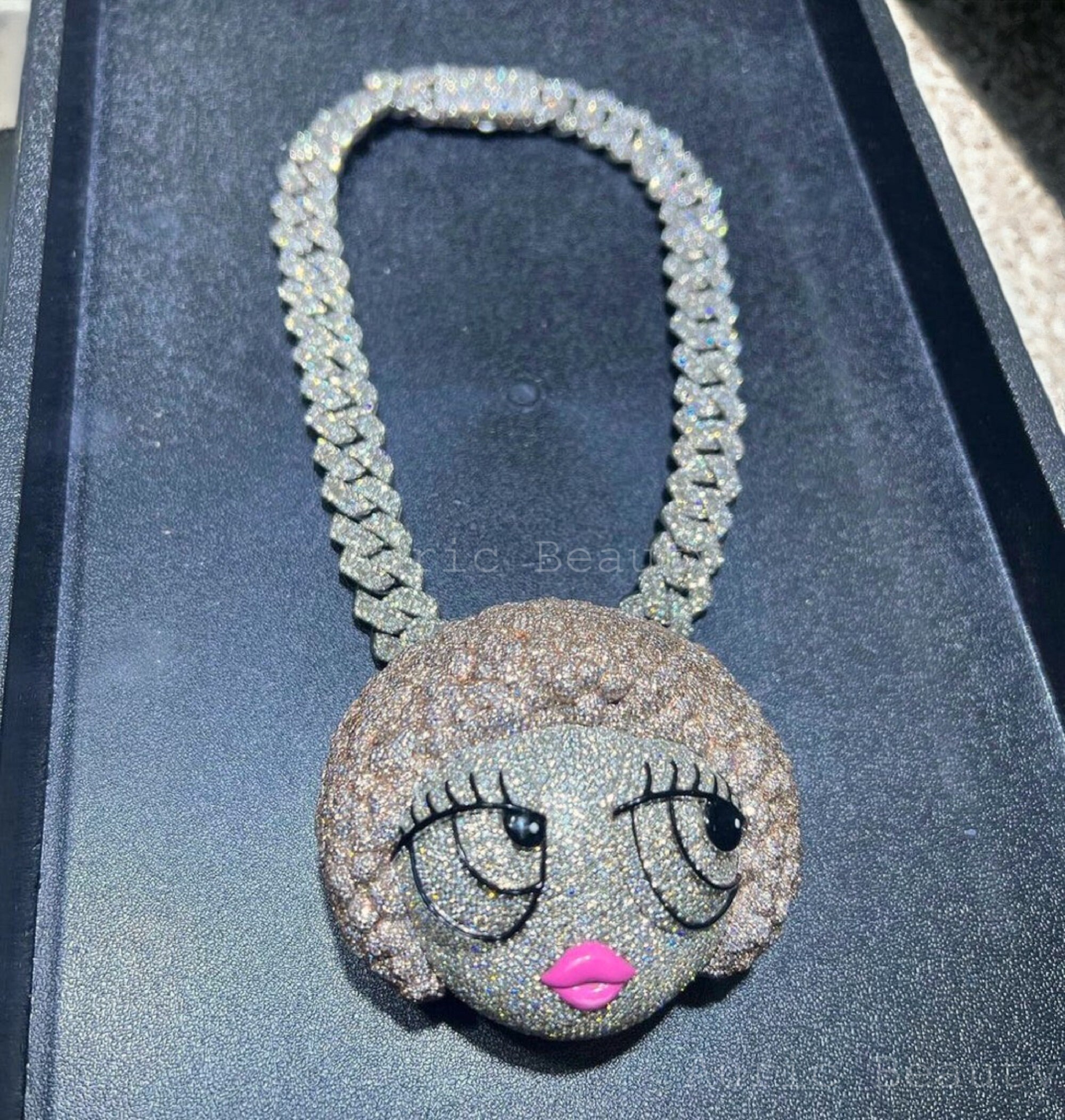 3D Iced Out Custom Face Pendant, Real Moissanite Character Pendant, Hip ...