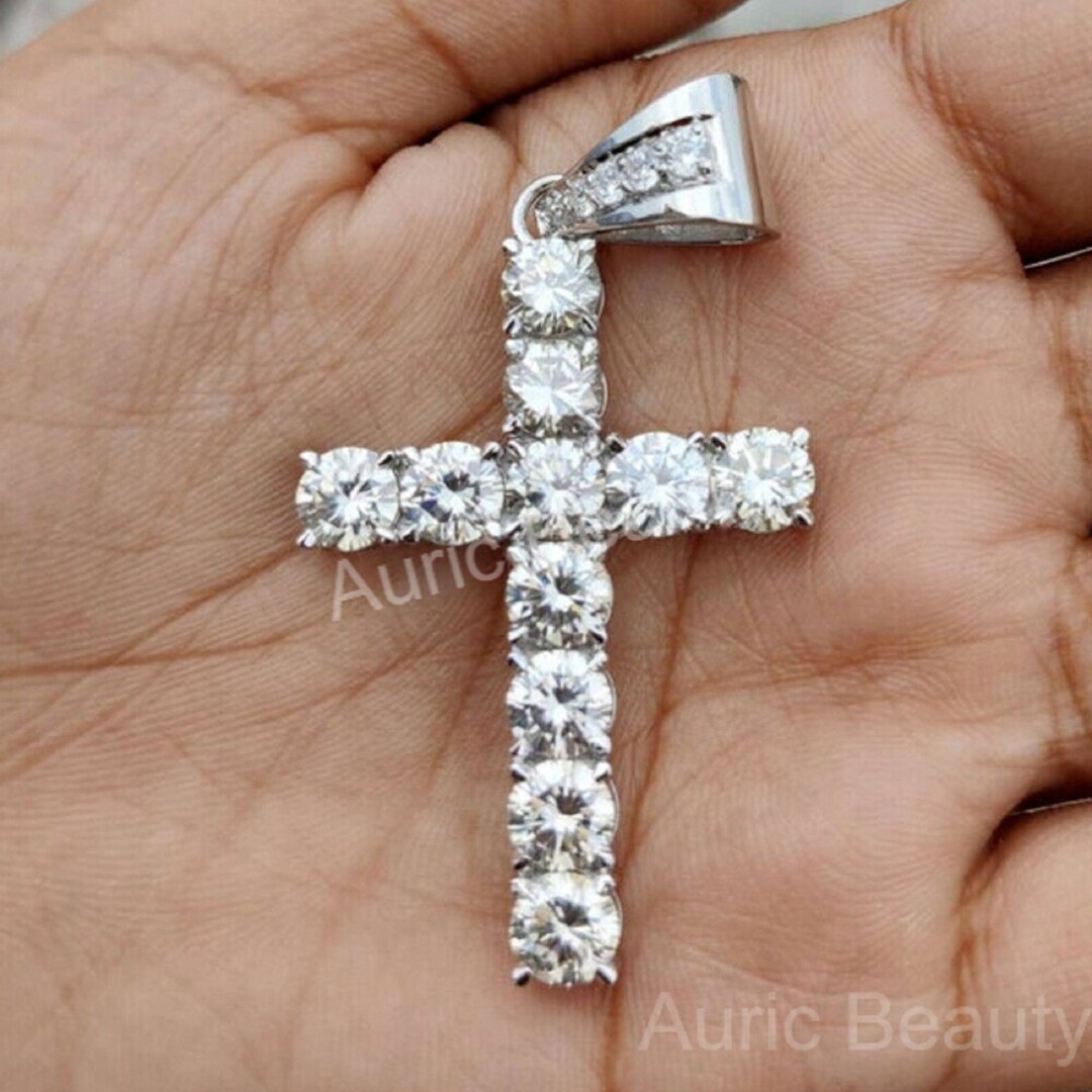 VVS Diamond Cross Pendant, Religious Pendant, Birthday Gift Daily Wear ...