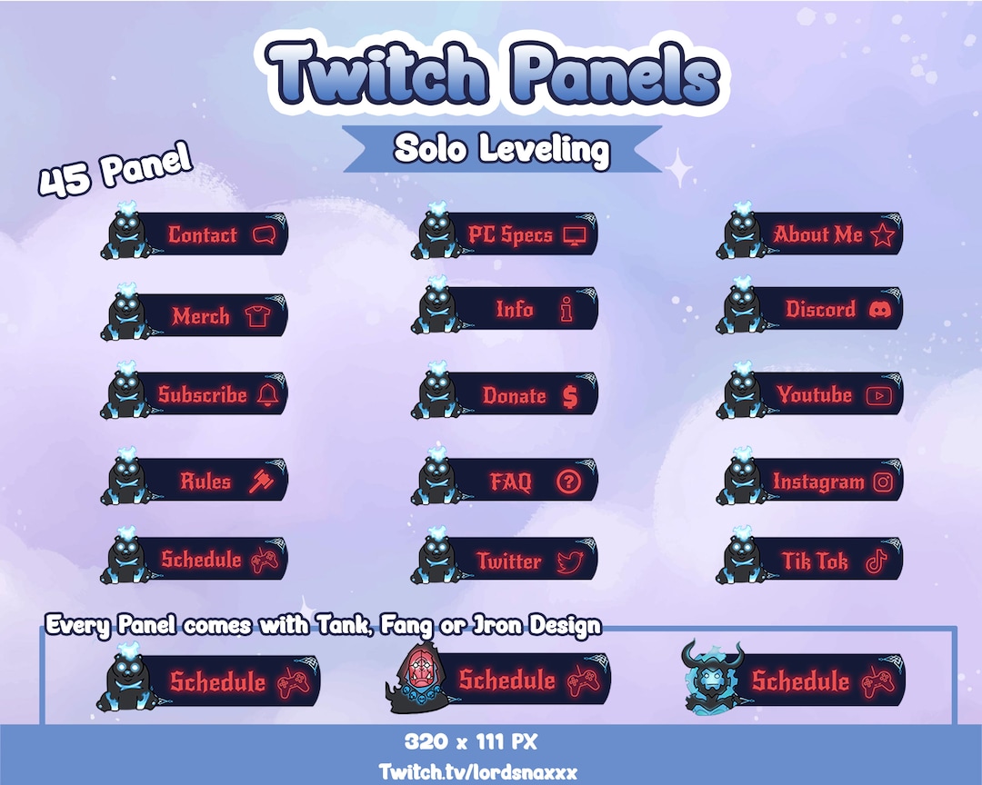 Solo Leveling Twitch Panels Twitch Streamer Asset Cute Chibi Characters ...