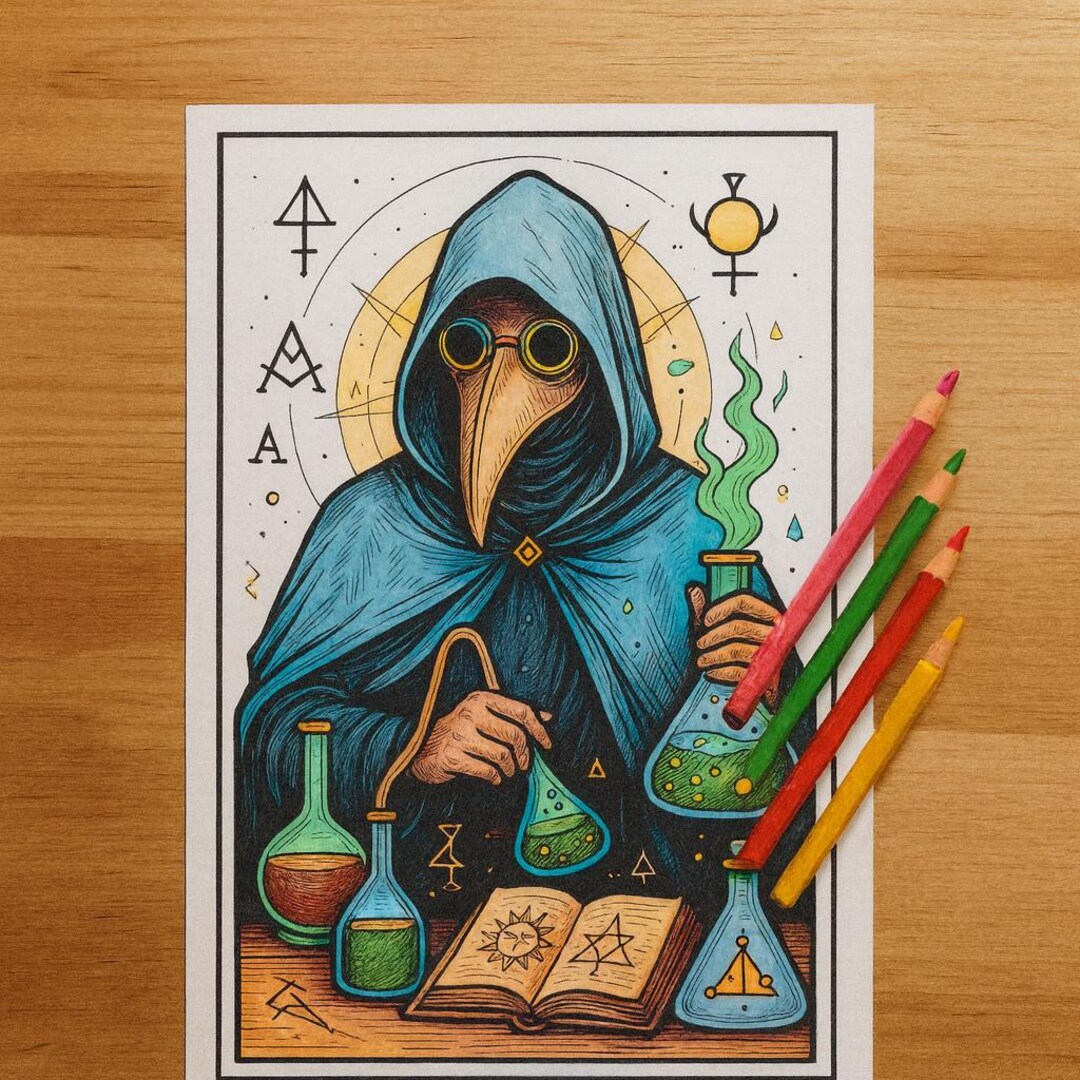 Adult Occult Coloring Pages Bundle - Witchcraft, Pentagram, Skull ...