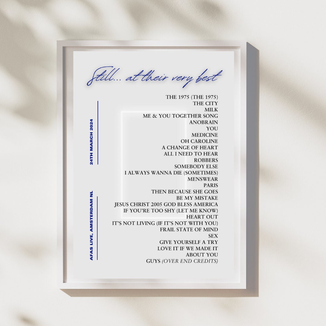 SATVB 24th March 2024 AMSTERDAM Setlist Poster | Fan Inspired Wall Art ...