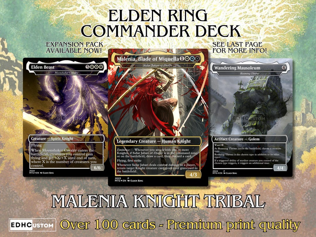 Elden Ring Commander Deck Malenia Knights Tarjetas MTG personalizadas Tarjetas Proxy Premium ...
