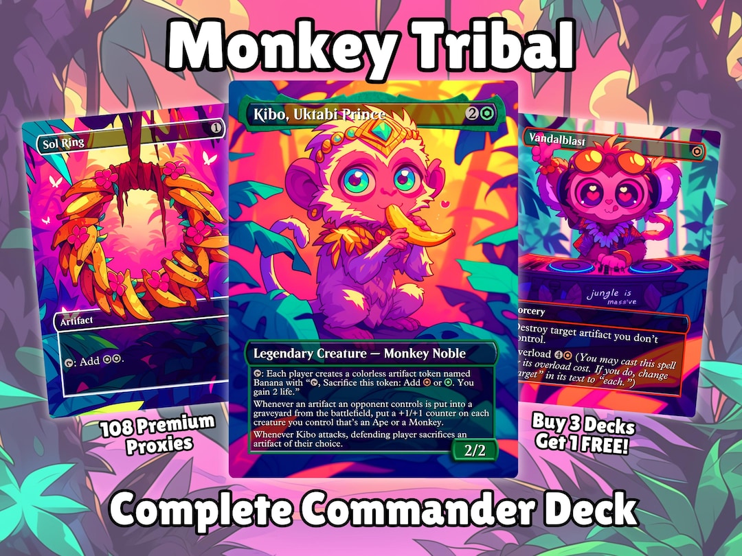 Monkey Tribal Proxy Deck Kibo 100 Cards + Tokens | Full Commander EDH ...