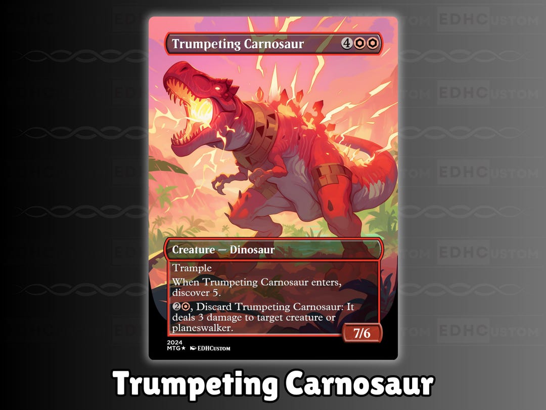 Trumpeting Carnosaur Custom Proxy Card MTG High Quality - Etsy