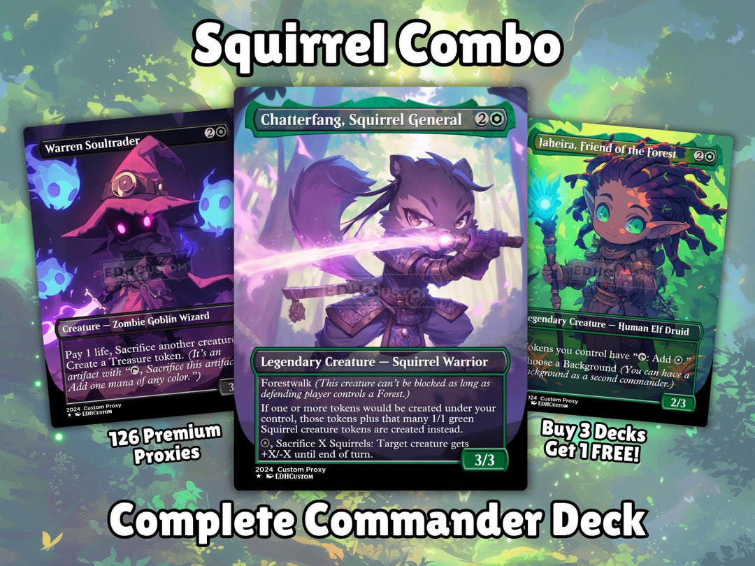 Squirrel Proxy Deck Chatterfang Combo 100 Cards + Sideboard + Tokens ...