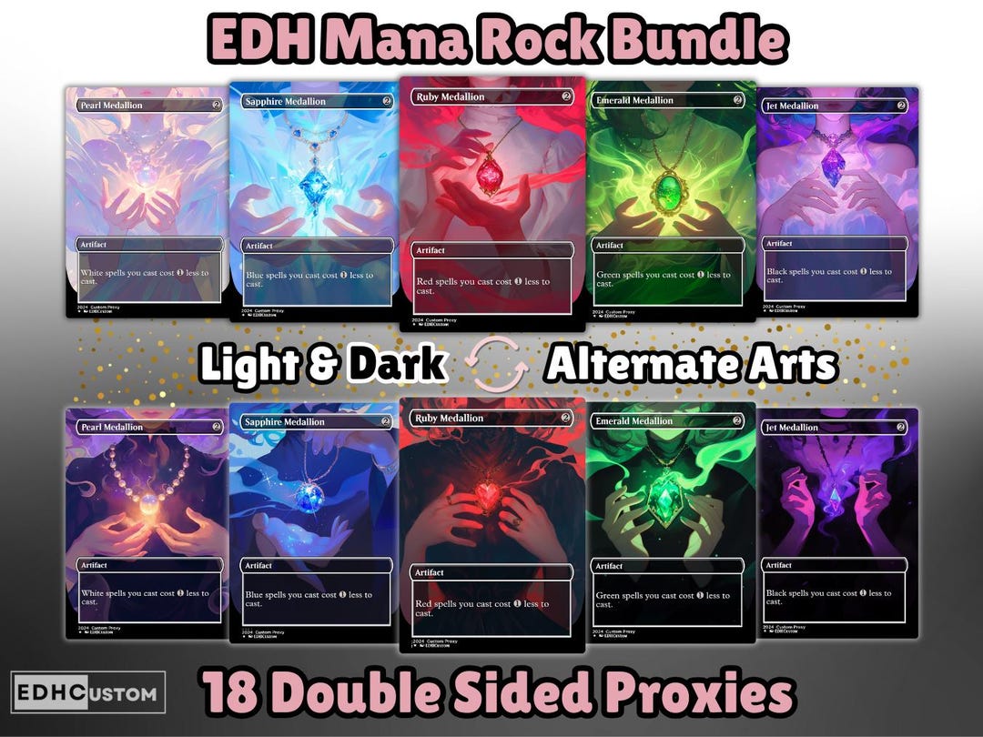 18 Proxy Mana Rock Bundle Double Sided Pastel Style Proxy Cards Premium ...