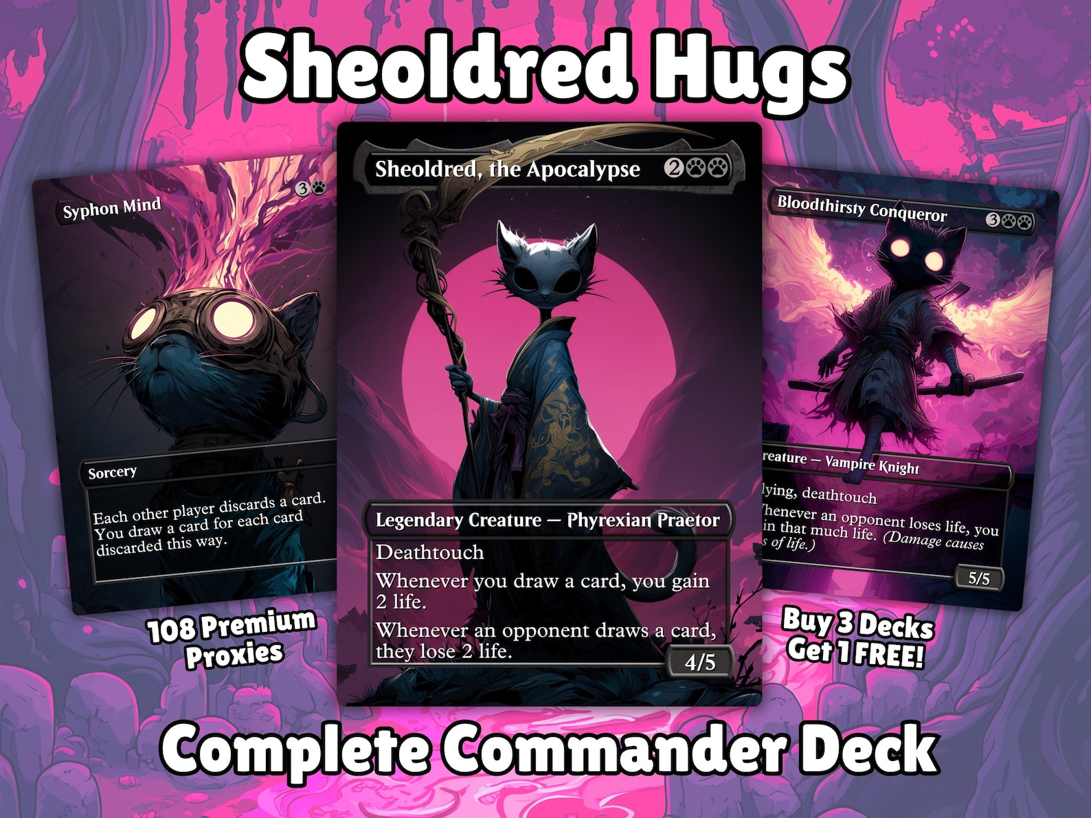 Sheoldred Proxy Deck Group Hug 100 Cards + Tokens | Full Commander EDH ...