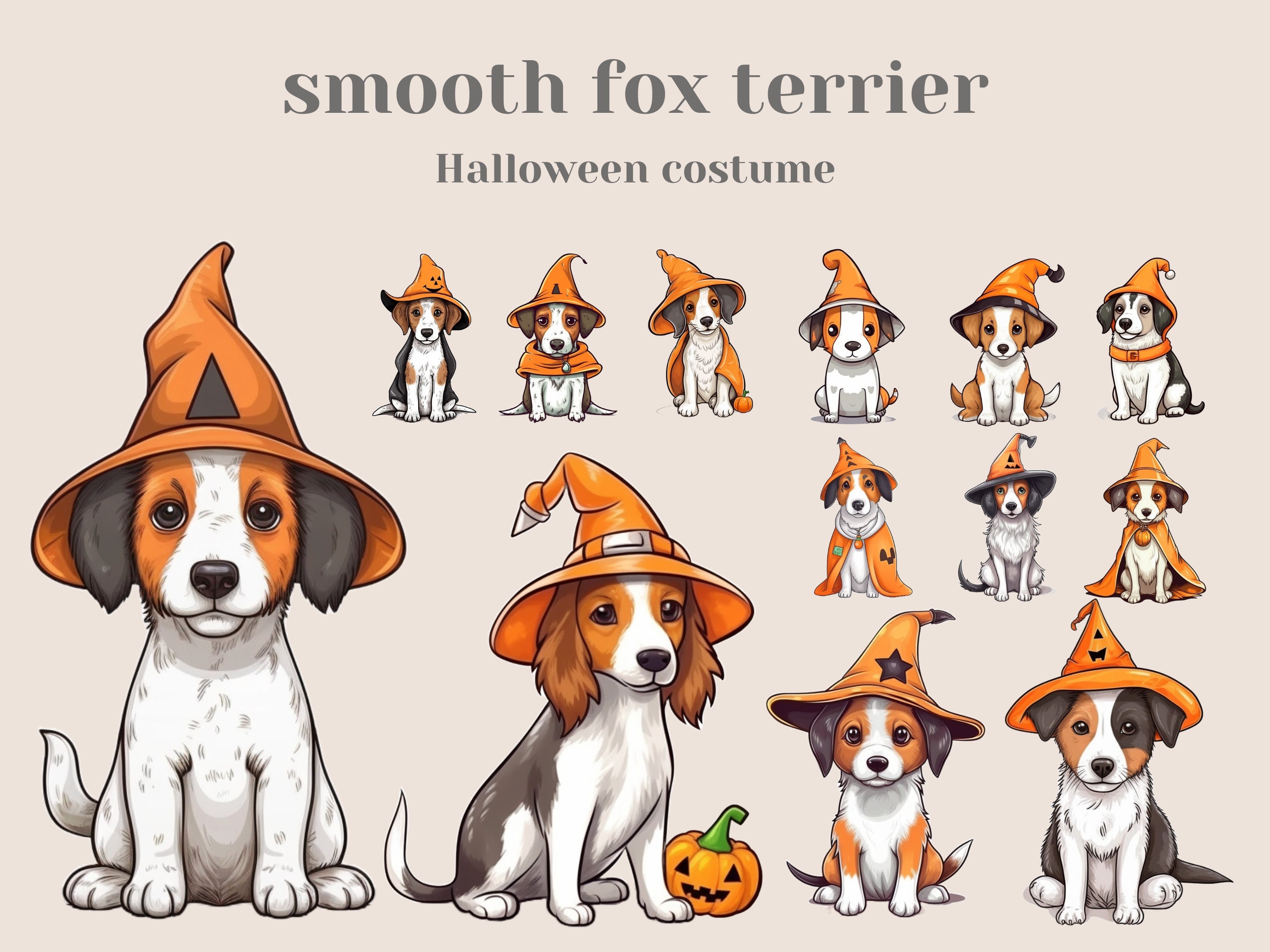 Dogs in Halloween Costume Clipart Pack, Clip Art for Commercial Use ...