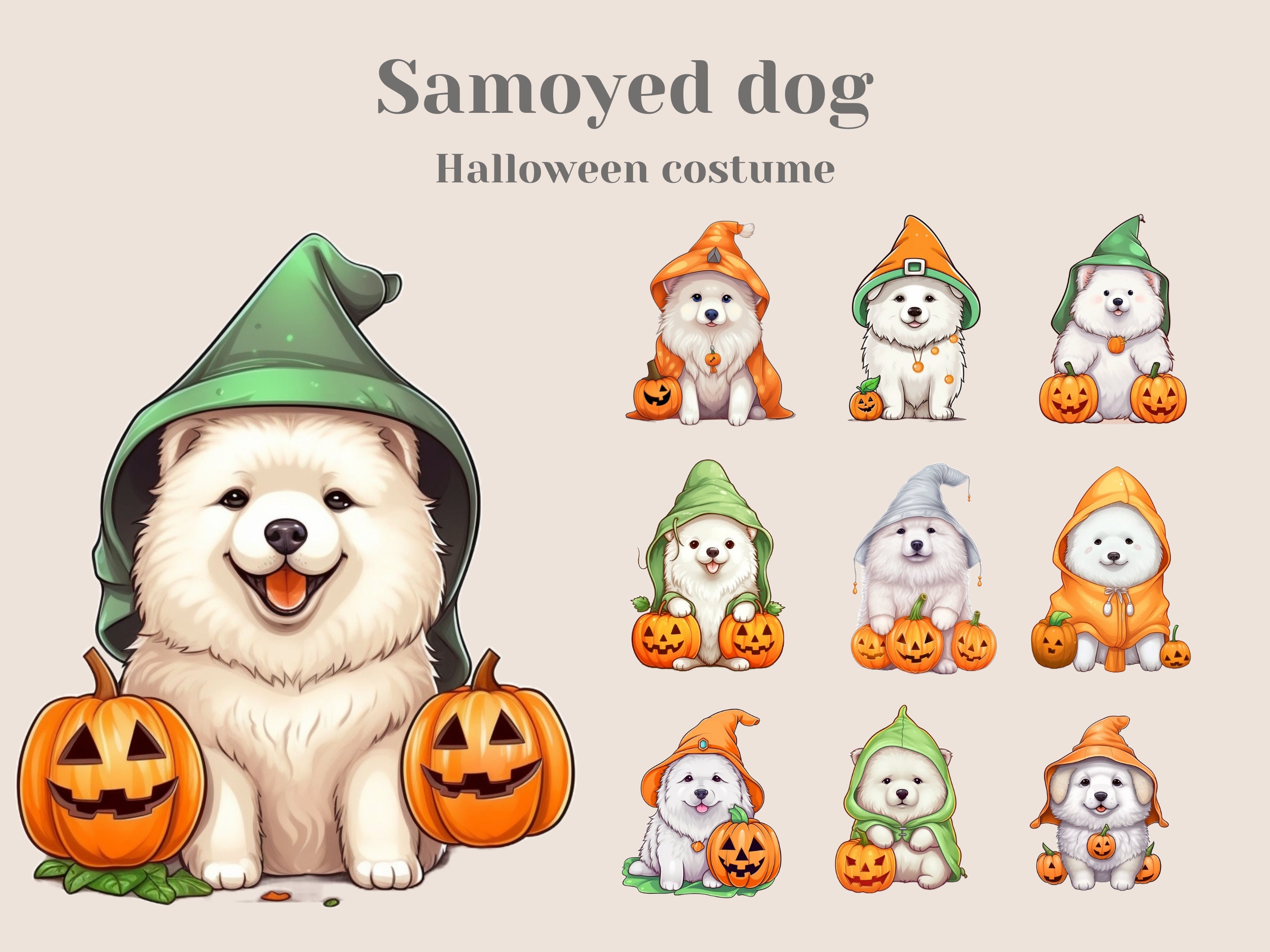 Dogs in Halloween Costume Clipart Pack, Clip Art for Commercial Use ...