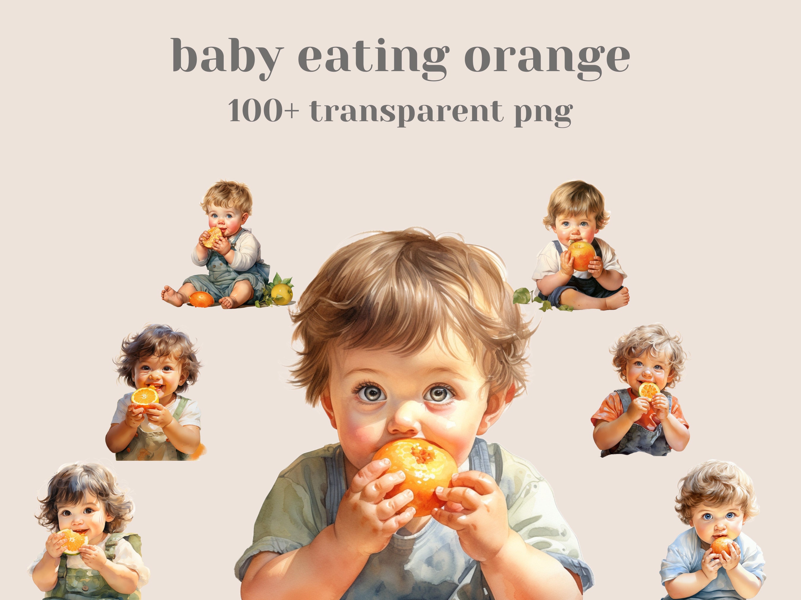 Vibrant Orange Clipart Pack, Clip Art for Commercial Use, Transparent ...