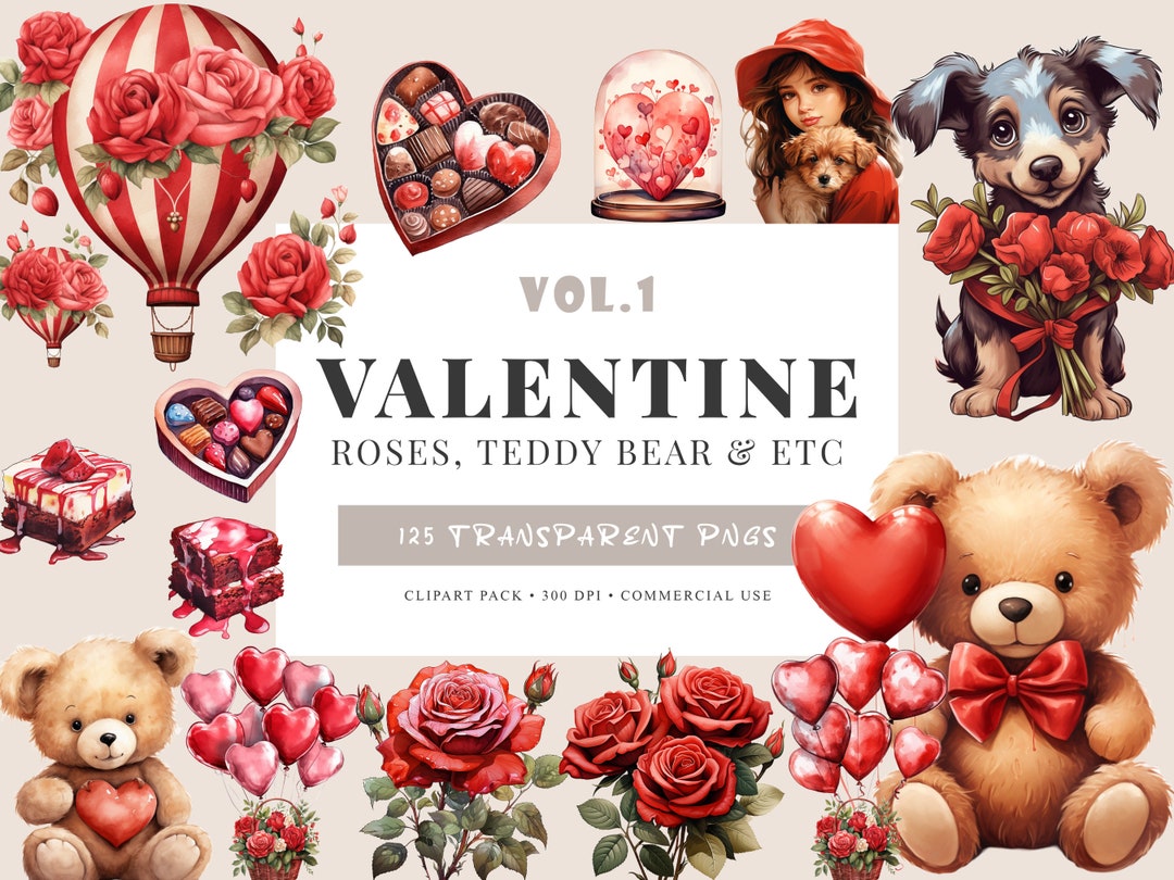 Valentine Day Vol 1 Clipart Pack, Clip Art for Commercial Use ...
