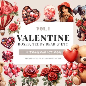 Valentine Day Vol 1 Clipart Pack, Clip Art for Commercial Use ...
