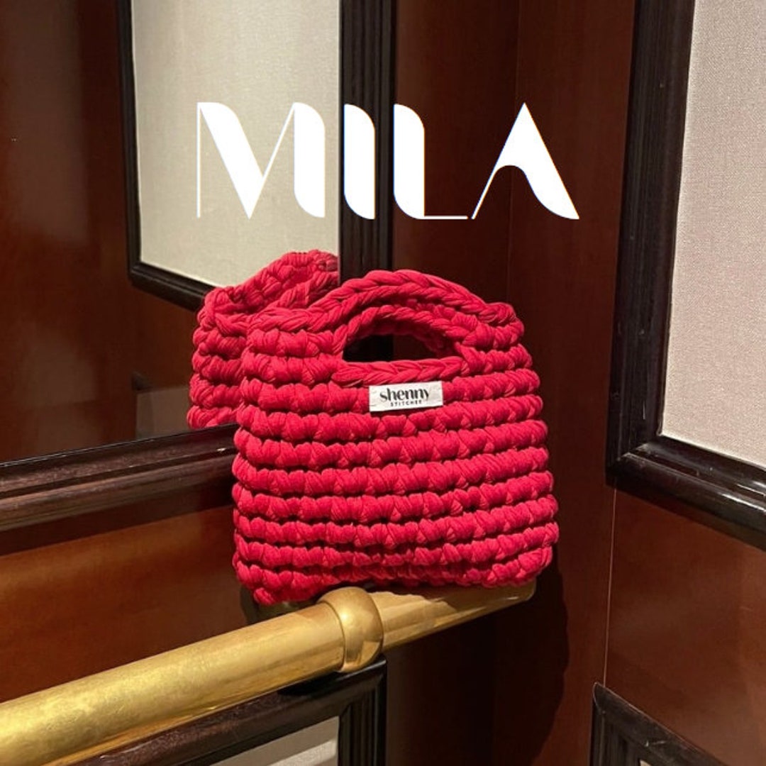 The MILA Bag Mini Chunky Handmade Crochet Handbag Made From T-shirt Yarn. Summer Handbag Short ...