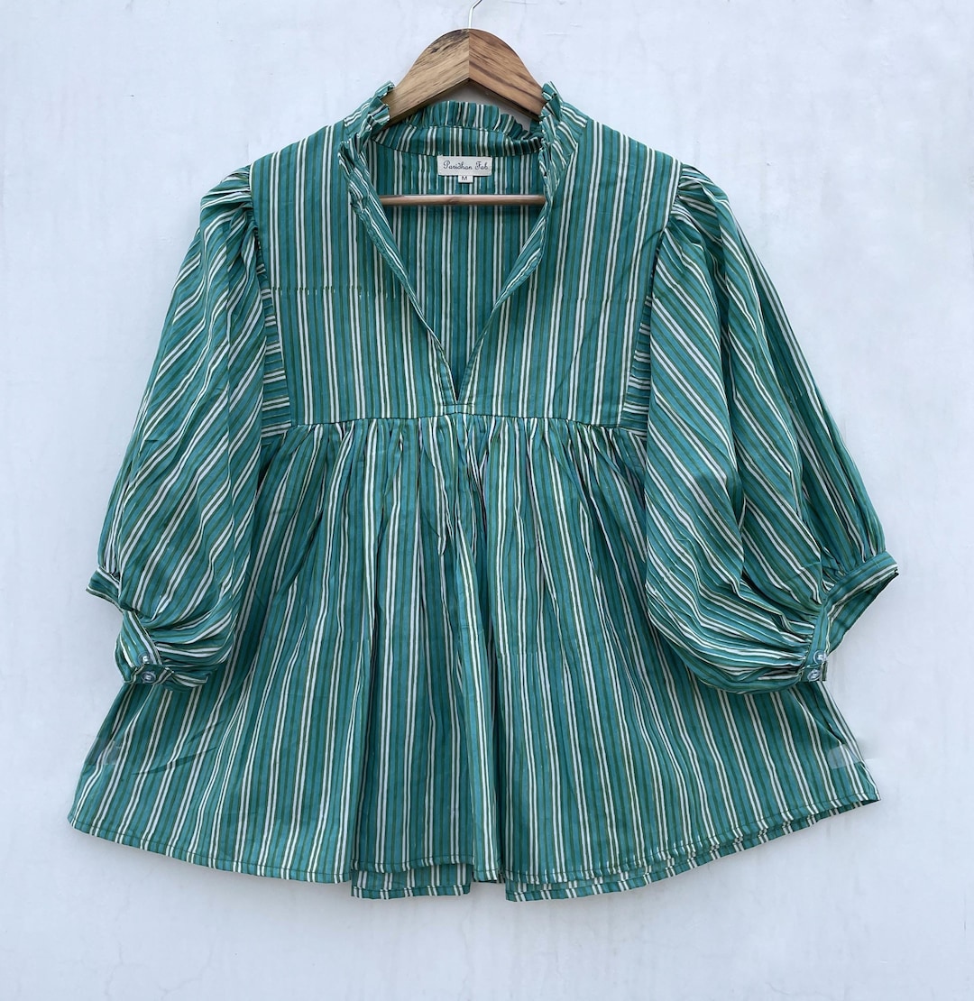 Summer Valley Causal Look Women Wear Blouse / V Neckline Cotton Tops ...