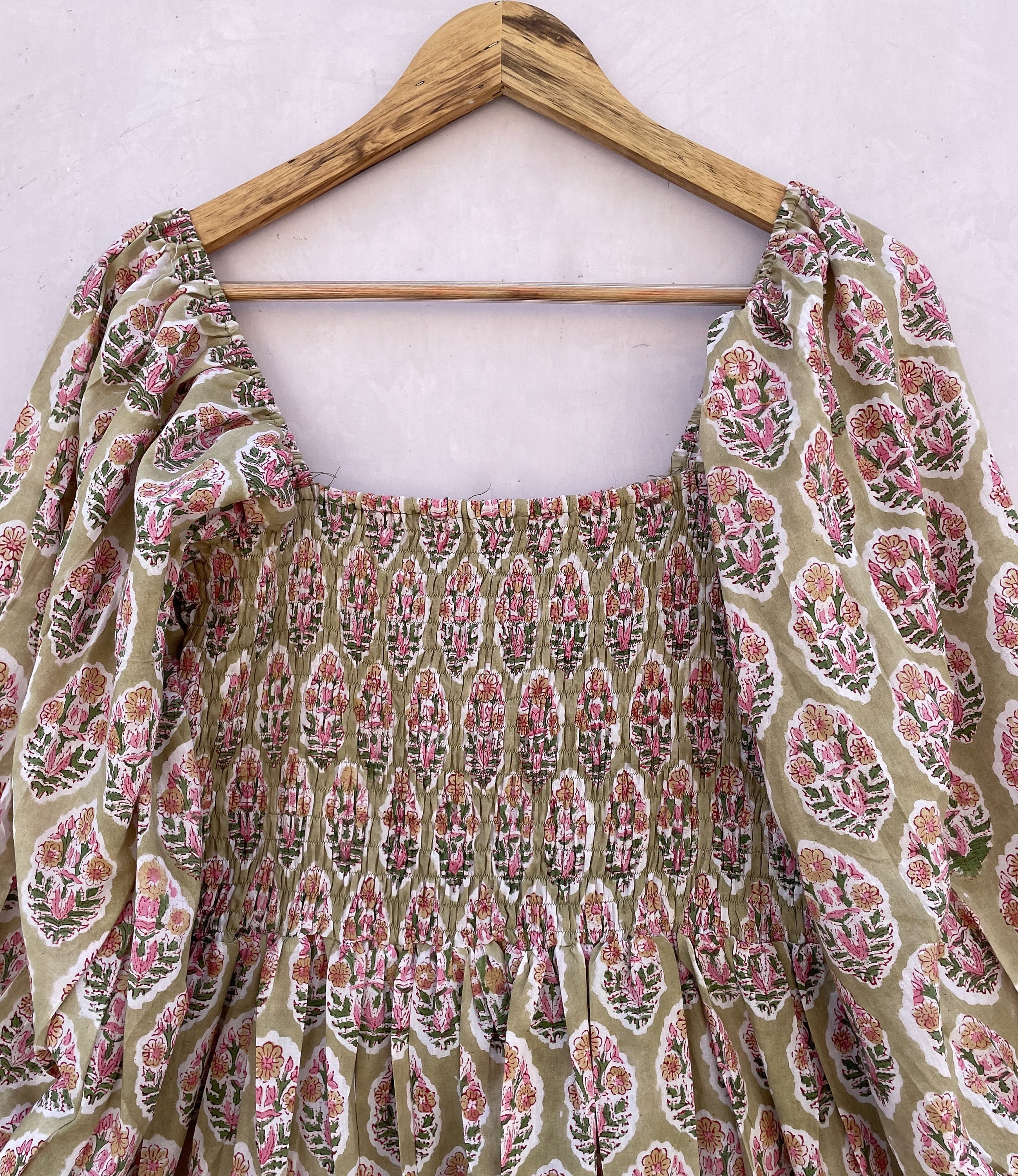 Summer Bobbin Style Cotton Long Maxi Dress / Square Neckline With ...