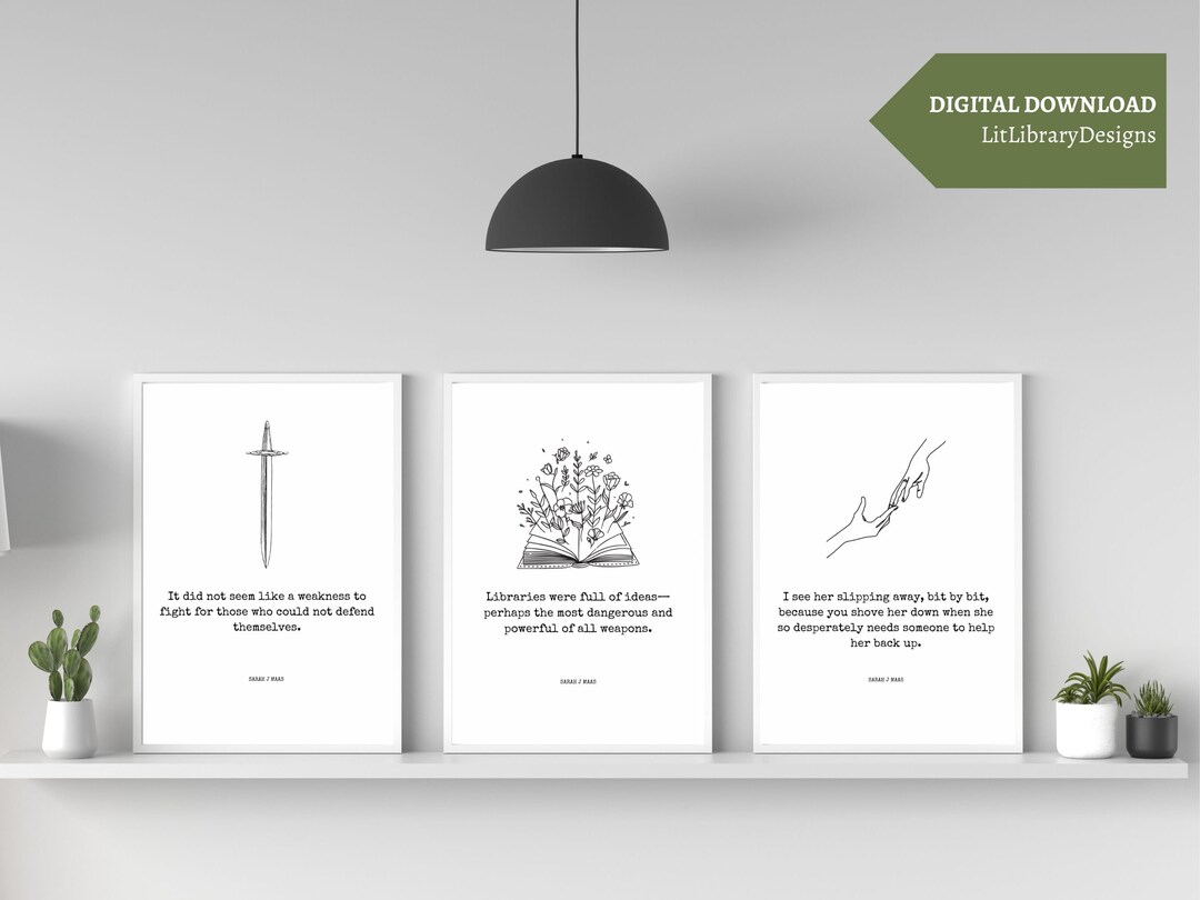 Throne of Glass Minimalist Quote Posters - Sarah J Maas, TOG Bookish ...