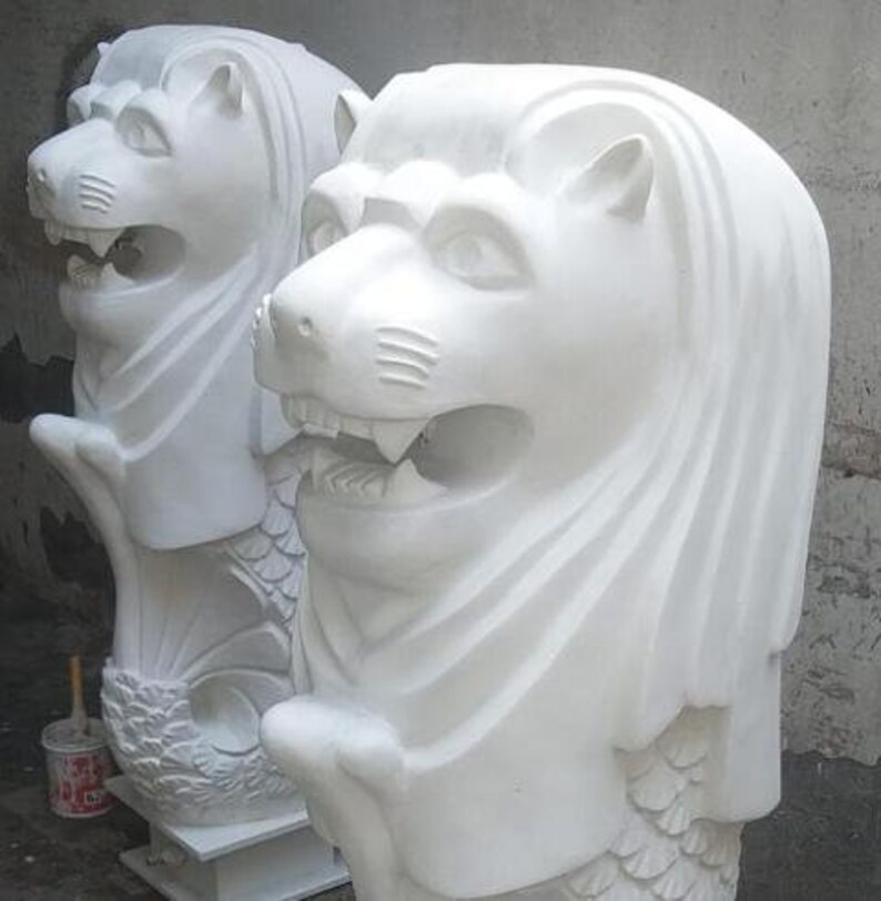 Singapore Lion Statue Singapore Lion Waterfall Decor Etsy Australia