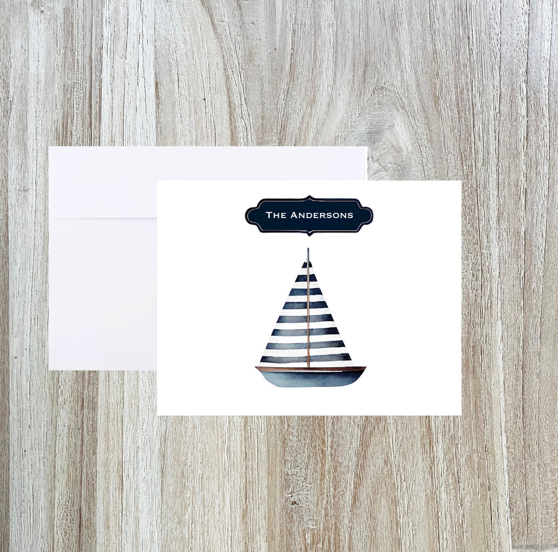 Personalized Nautical Card Sailboat Set of Card - Etsy